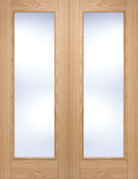 Vancouver Patt 10 Oak Prefinished Rebated Pair Clear Glass – Doors & Doors